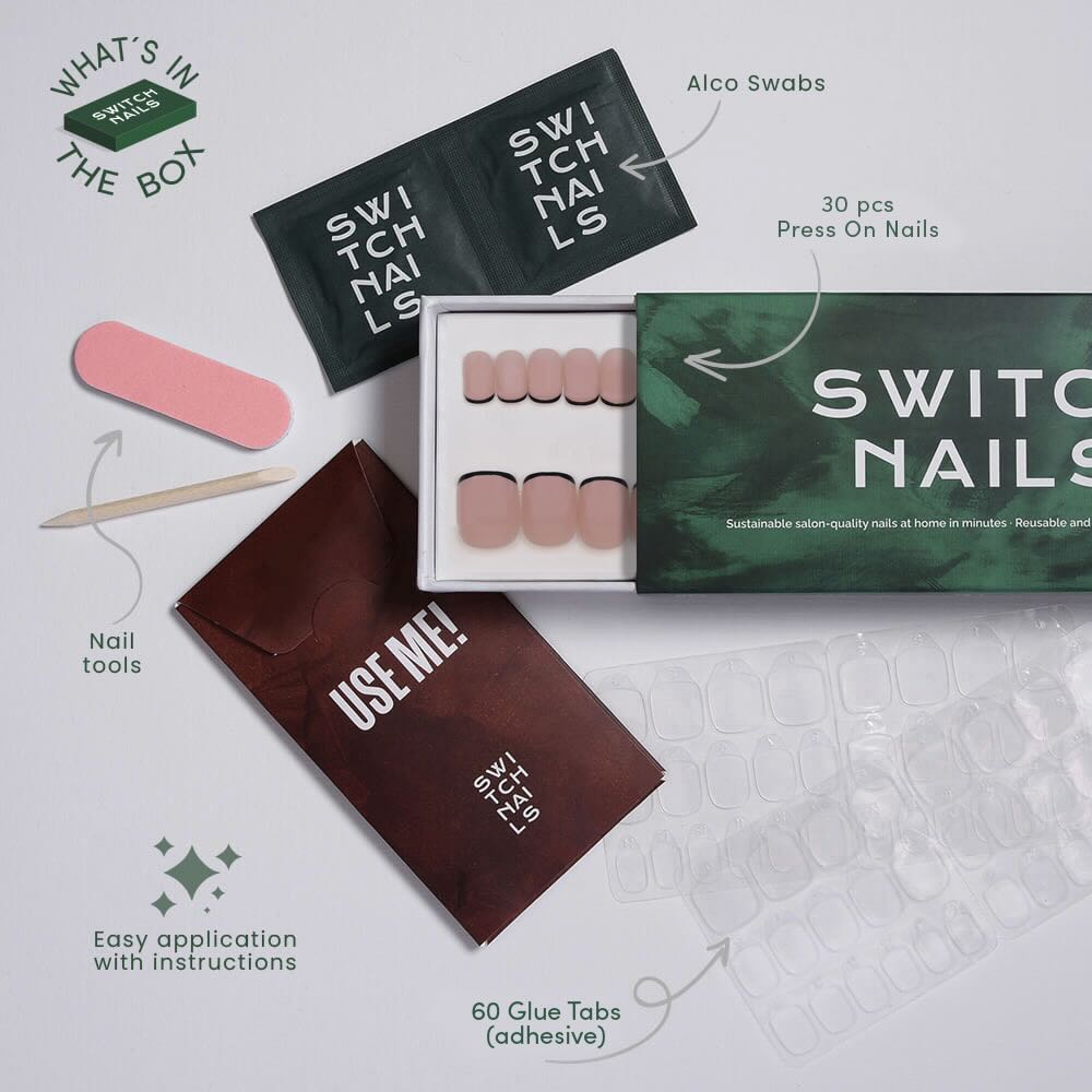 Black Micro French - Square – Switch Nails